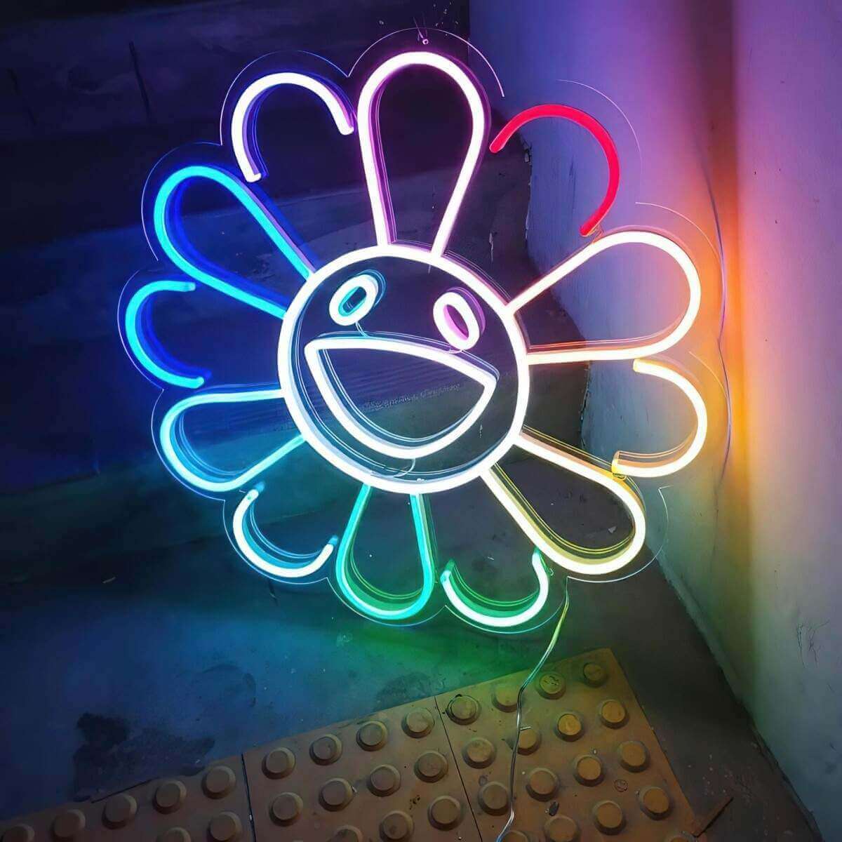 Neon Led Fleur Colorée Flower par Takashi Murakami : Apportez de la ...