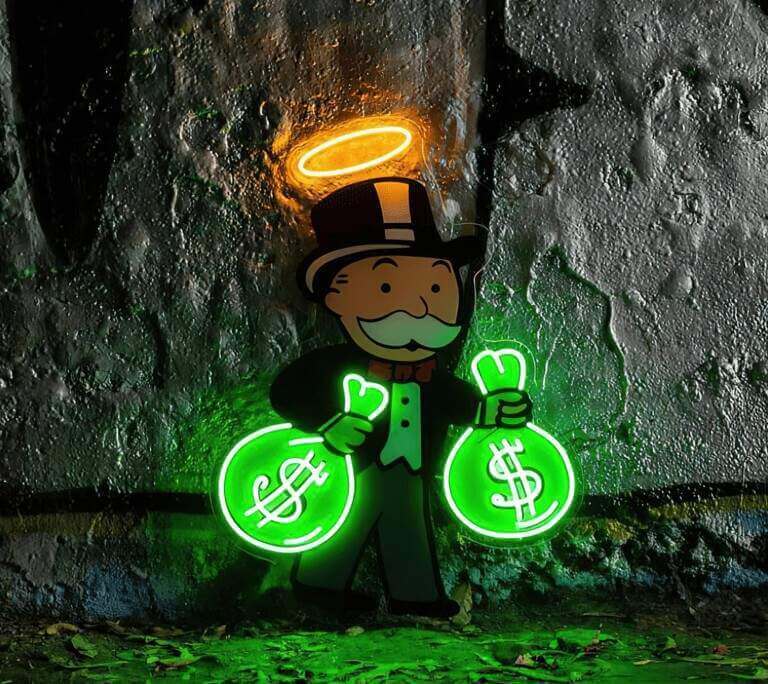 Néon LED Monopoly: Jouez avec style et nostalgie