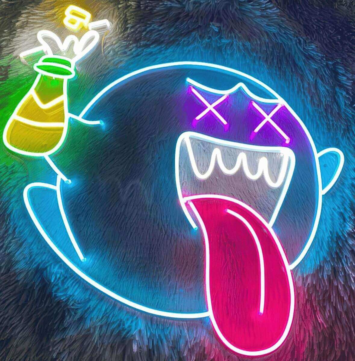 Néon LED Roi Boo Champagne: Élégance et raffinement assurés