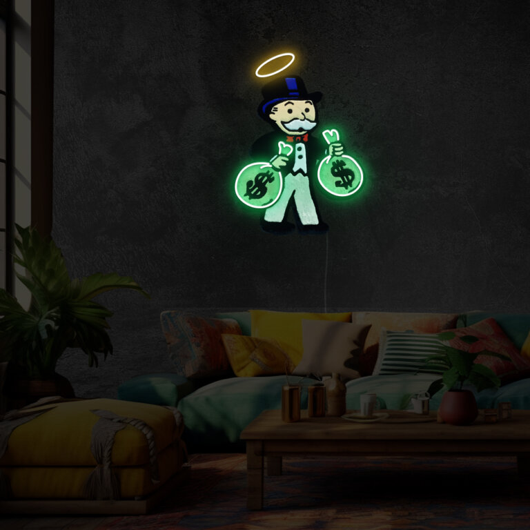 Néon LED Monopoly: Jouez avec style et nostalgie