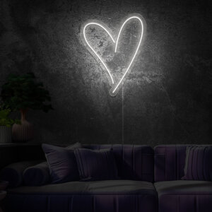Néon LED Cœur: Illuminez votre amour avec style.