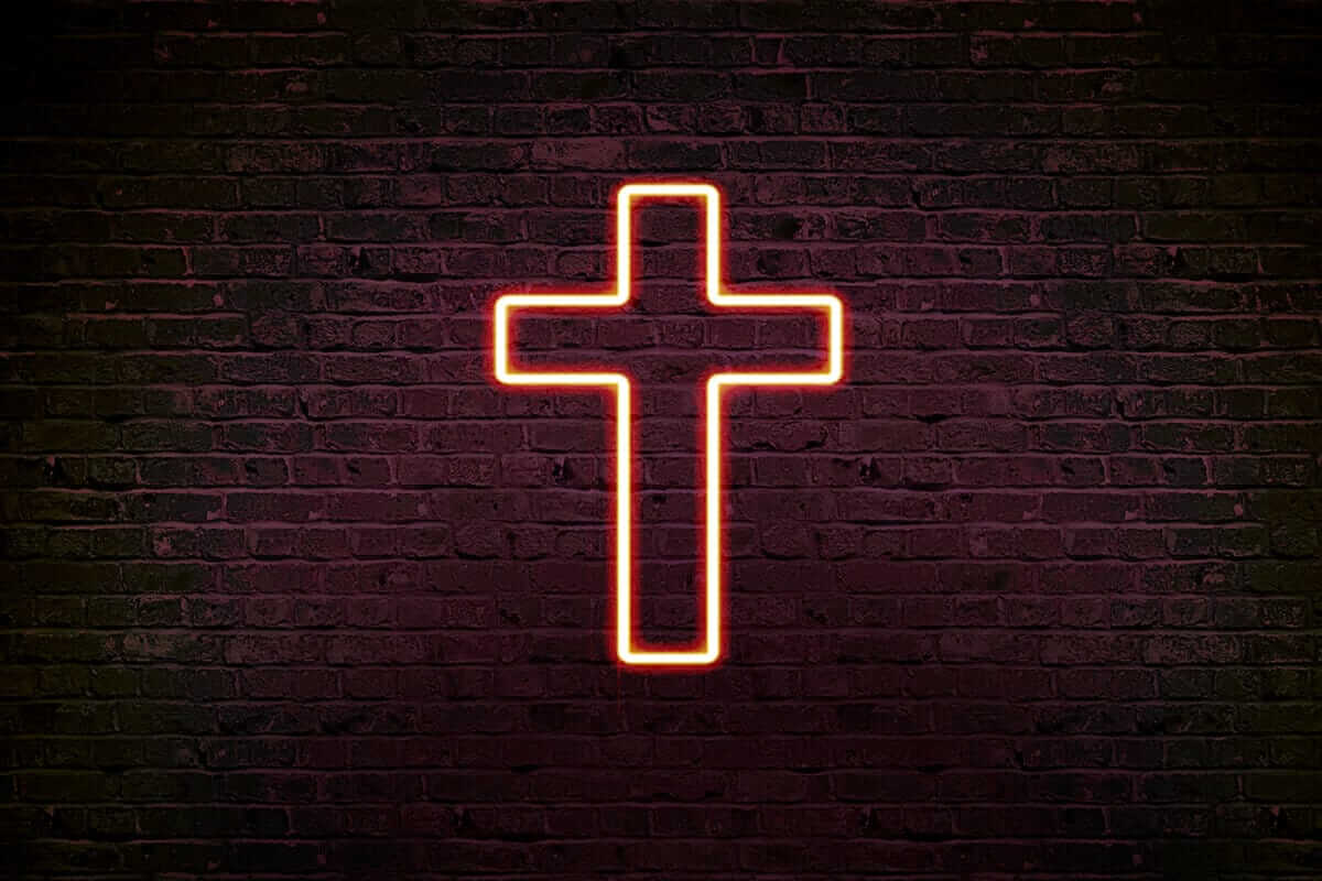 Néon LED croix : Paix et sérénité illuminées