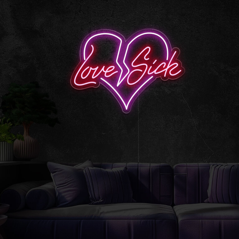 Néon LED "Love Sick": Exprimez votre amour avec émotion.