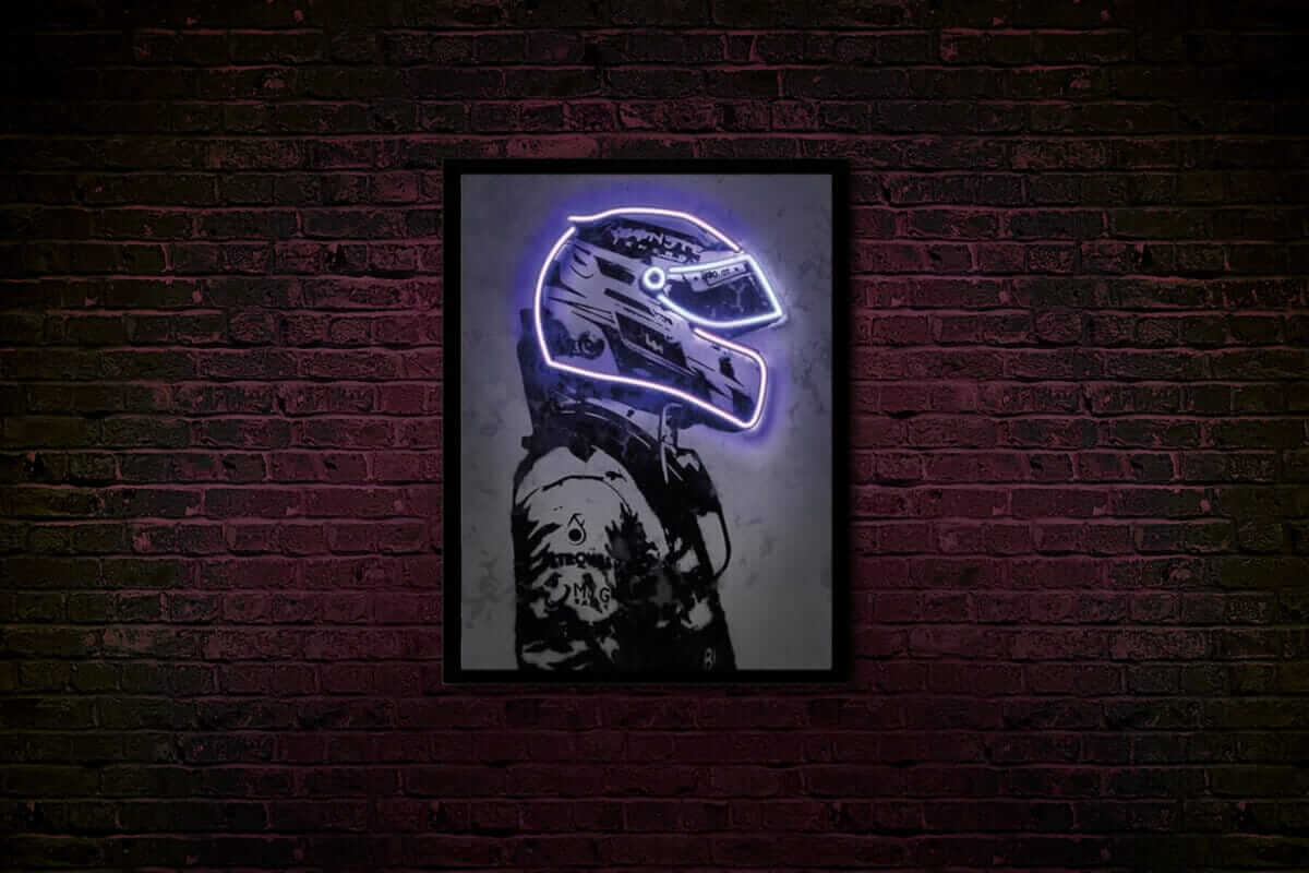 Tableau néon Lewis Hamilton: Illuminez votre passion F1