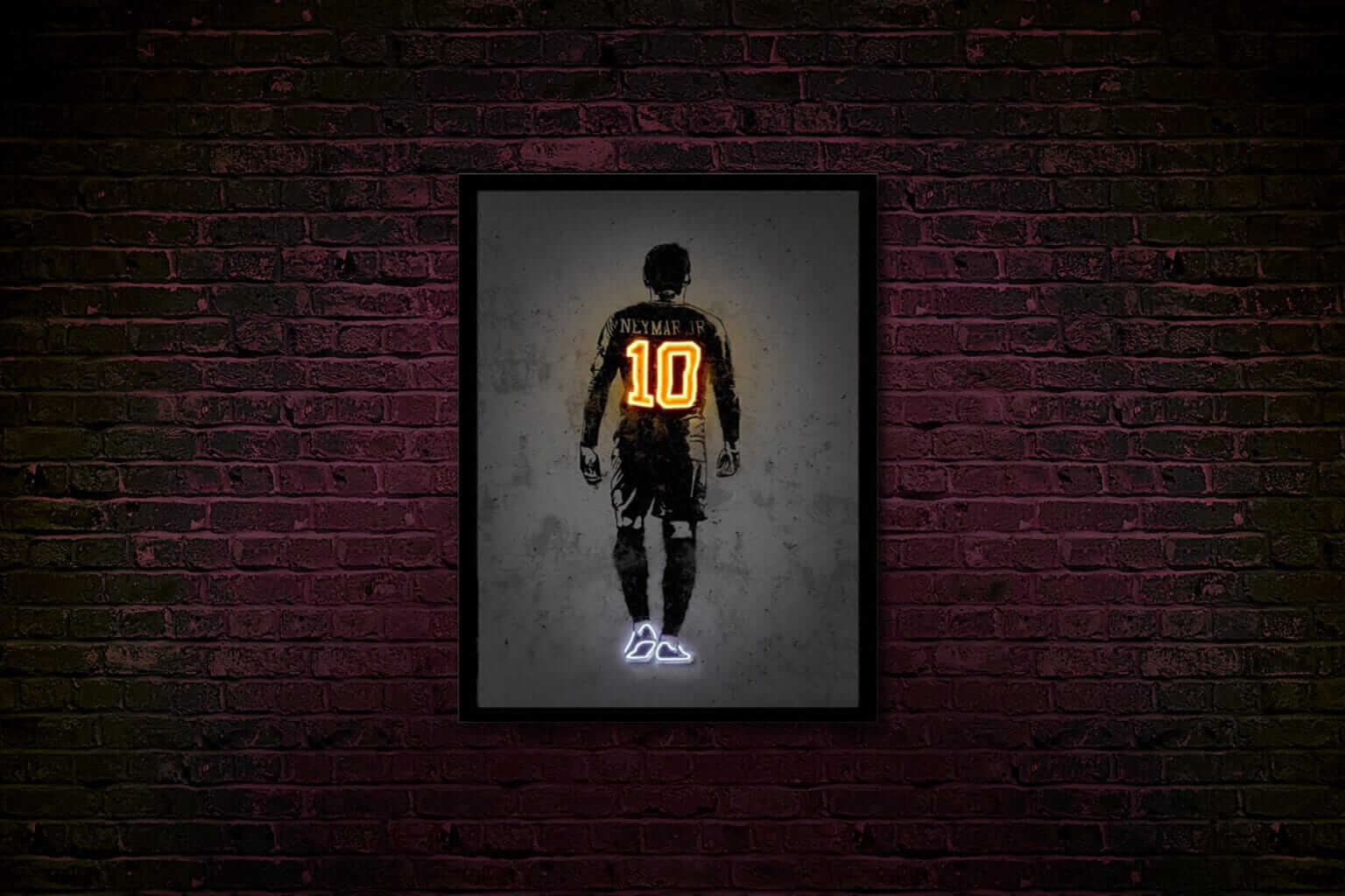 Tableau néon Neymar: L'icône brésilienne illuminée